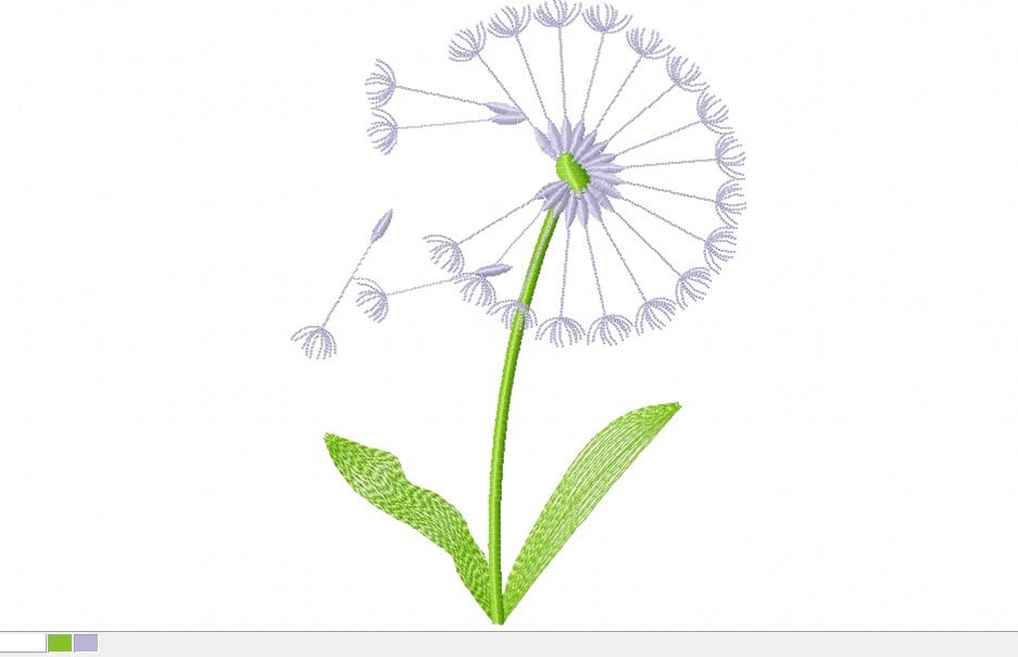 Gray-haired Dandelion Machine Embroidery Design | Etsy