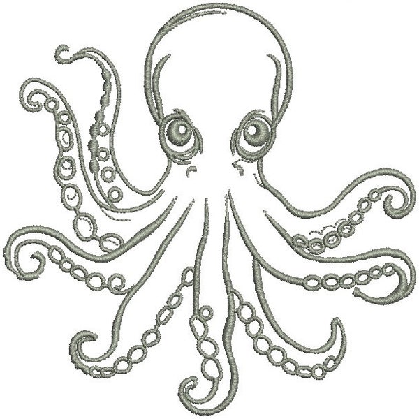 Octopus Embroidery - Etsy