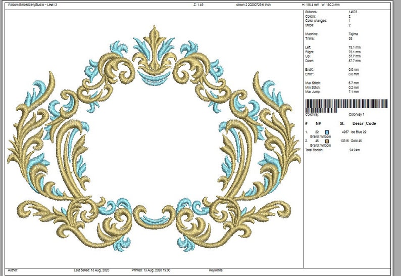 Baroque Monogram Frame Machine Embroidery Designs Instantly | Etsy