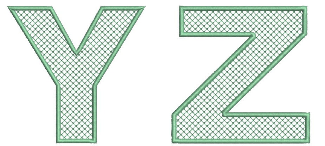 4 Inch Mesh Style Machine Embroidery Font Monogram Alphabet / - Etsy
