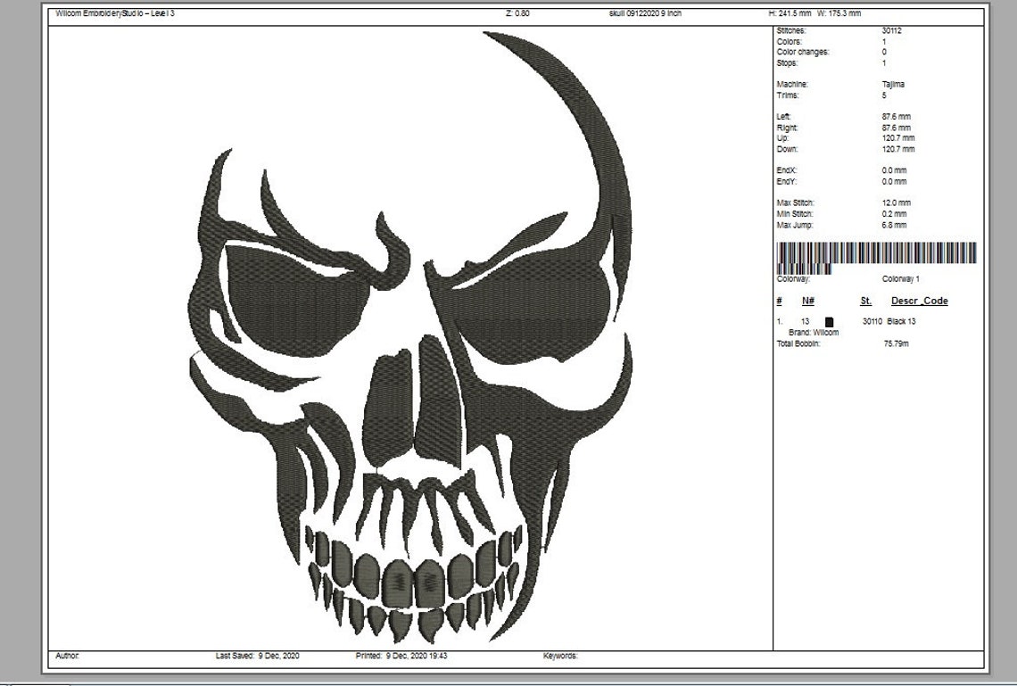 Skull Machine Embroidery Designs Instantly Download | Etsy