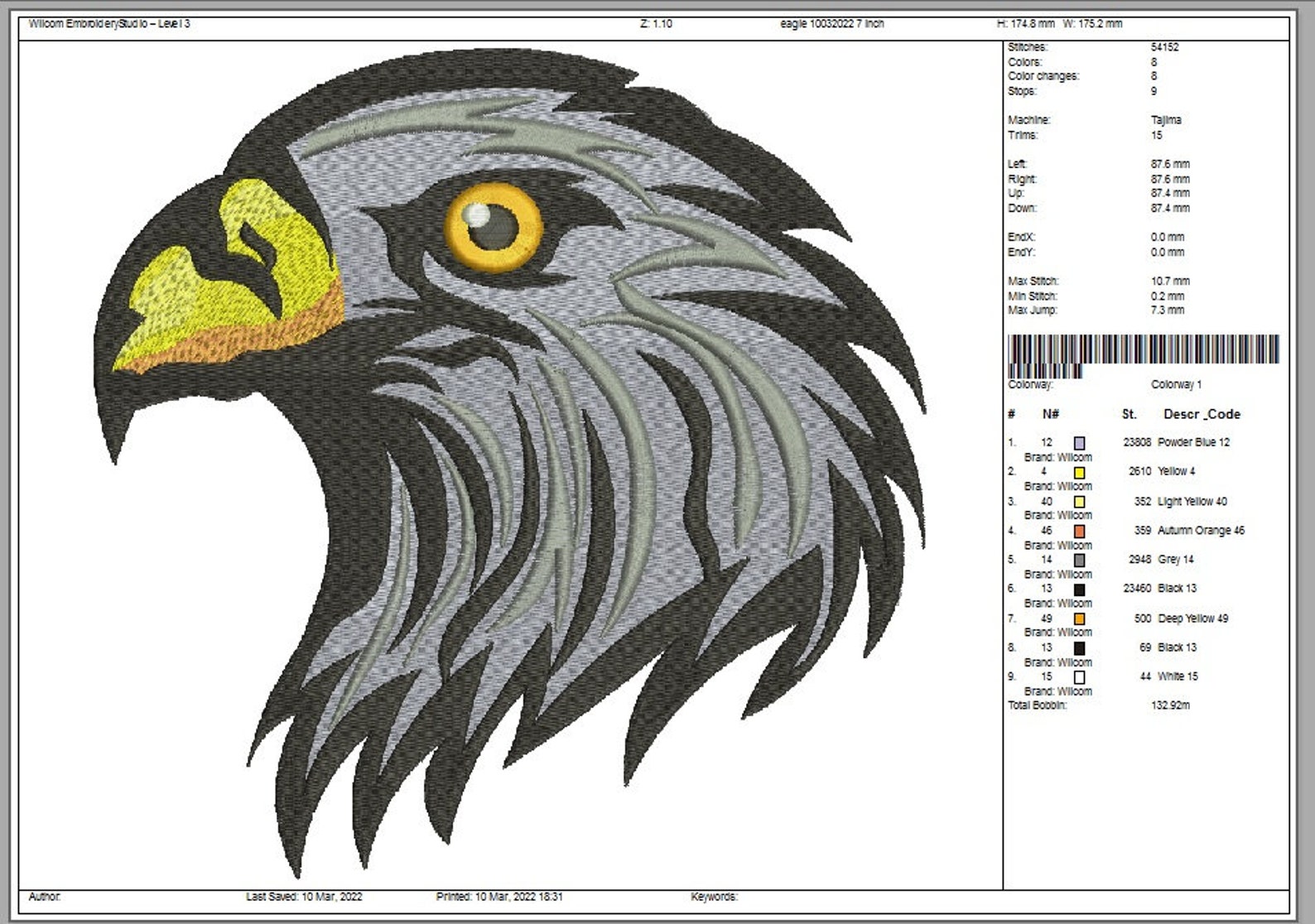 Eagle Embroidery Machine Embroidery Design Instant Download - Etsy