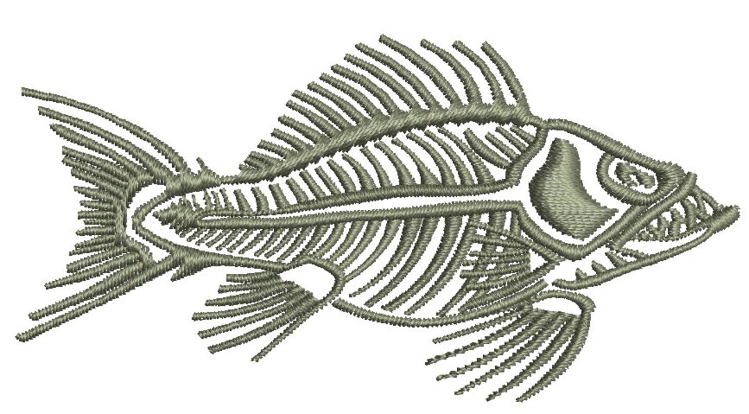Fish Skeleton Machine Embroidery Design, Instantly Download 4sizes - Etsy