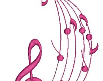 Music Notes With Treble Clef Machine Embroidery Designs, Instantly ...