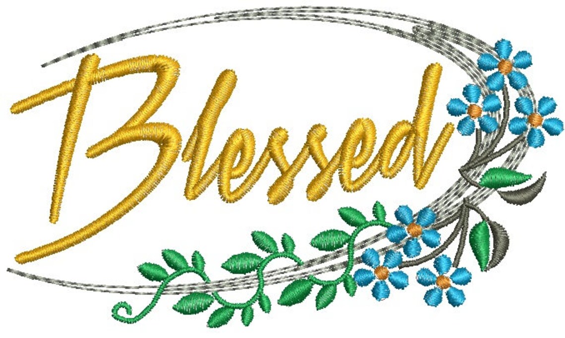 Blessed Floral Machine Embroidery Design - Etsy