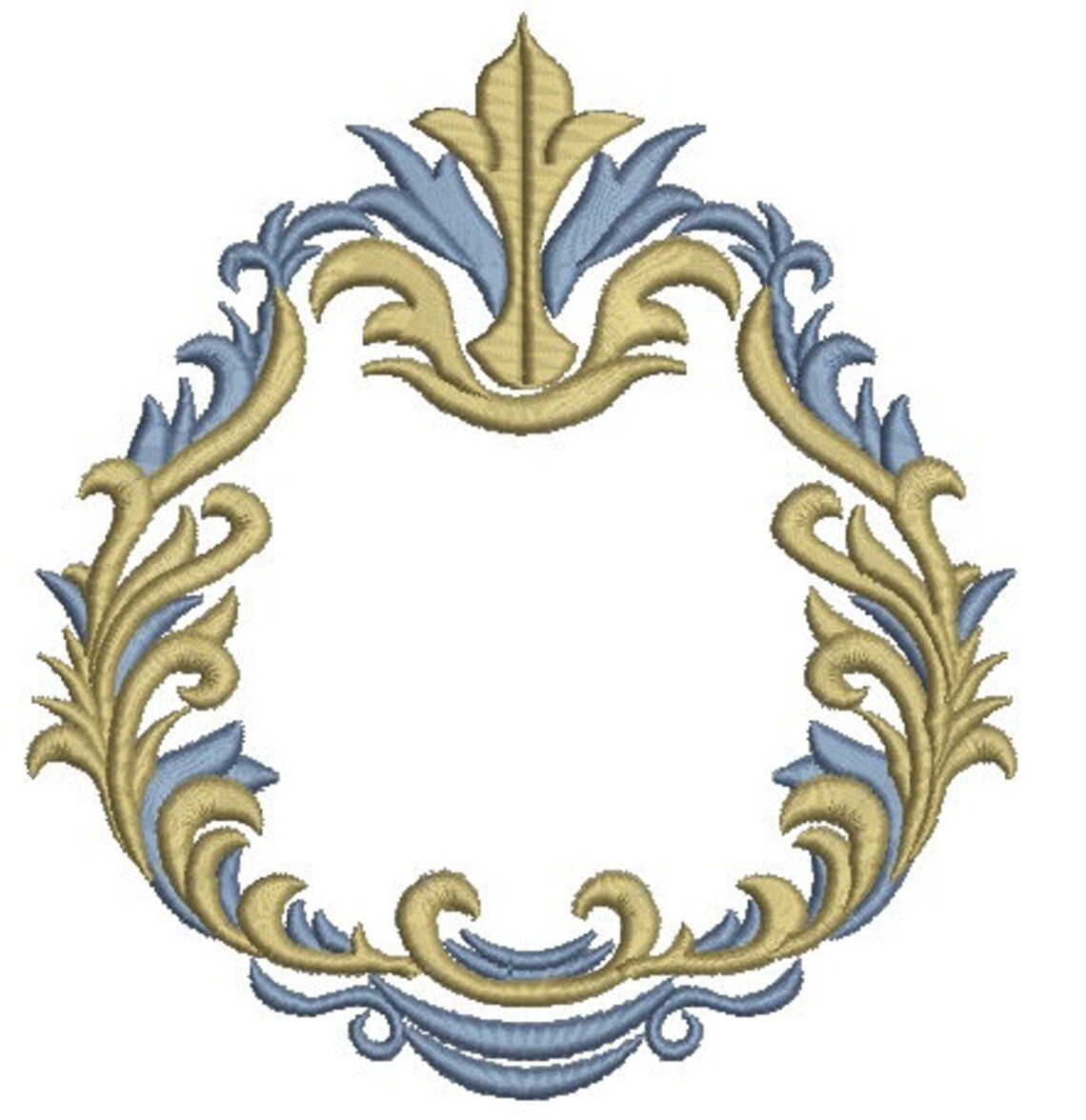 Baroque Monogram Frame Machine Embroidery Designs Instantly | Etsy