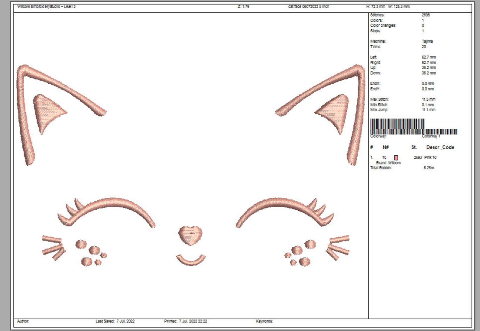 Cat Face Machine Embroidery Design Instant Download - Etsy