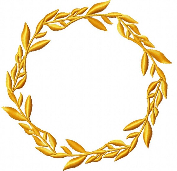 Gold Laurel Wreath Machine Embroidery Design - Etsy