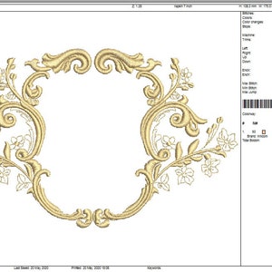 Vintage Baroque Monogram Frame / Monogram Frame Machine Embroidery ...