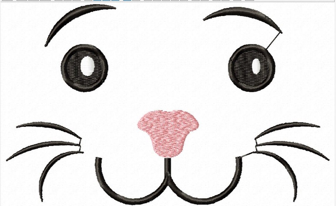 Cute Easter Bunny Face Easter Embroidery Face Embroidery - Etsy