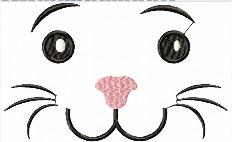 Cute Easter Bunny Face Easter Embroidery Face Embroidery - Etsy