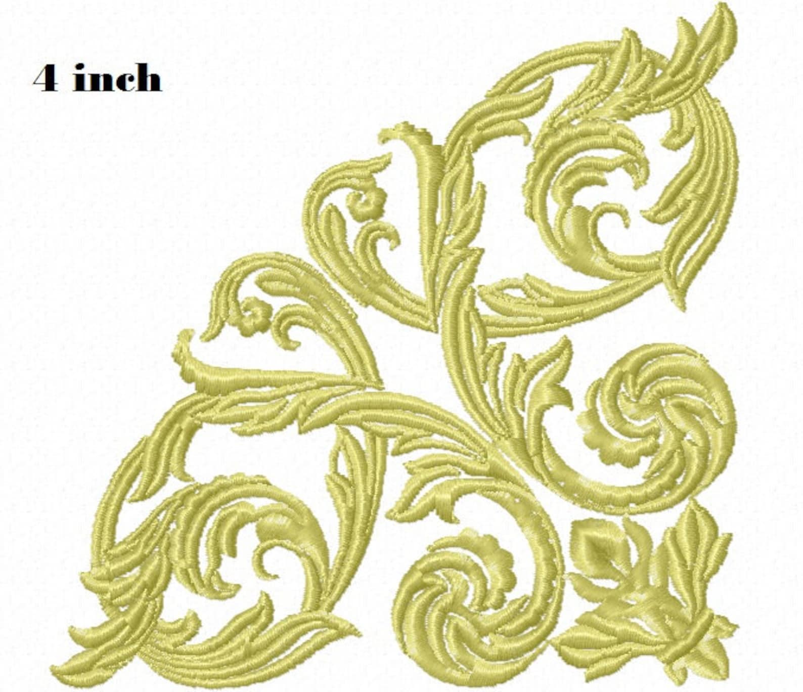 Baroque Corner Machine Embroidery Design Instantly Download - Etsy