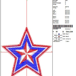 Usa Flag Star Machine Embroidery Design - Instant Download -5 Sizes - Etsy