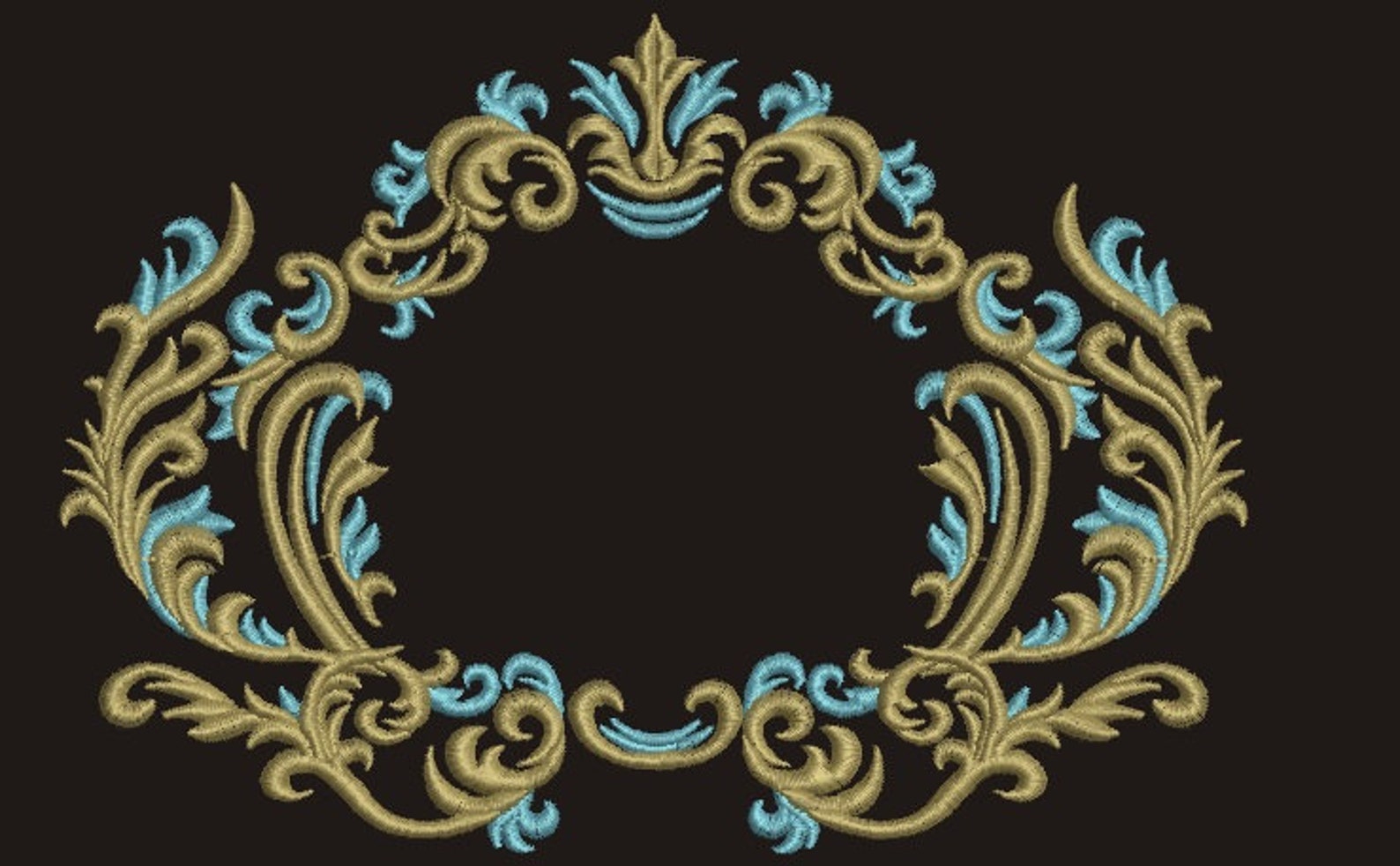 Baroque Monogram Frame Machine Embroidery Designs Instantly | Etsy