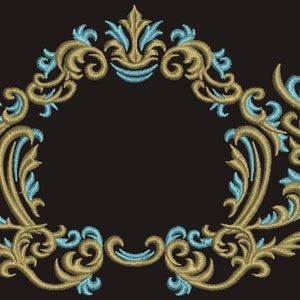 Baroque Monogram Frame Machine Embroidery Designs, Instantly Download ...
