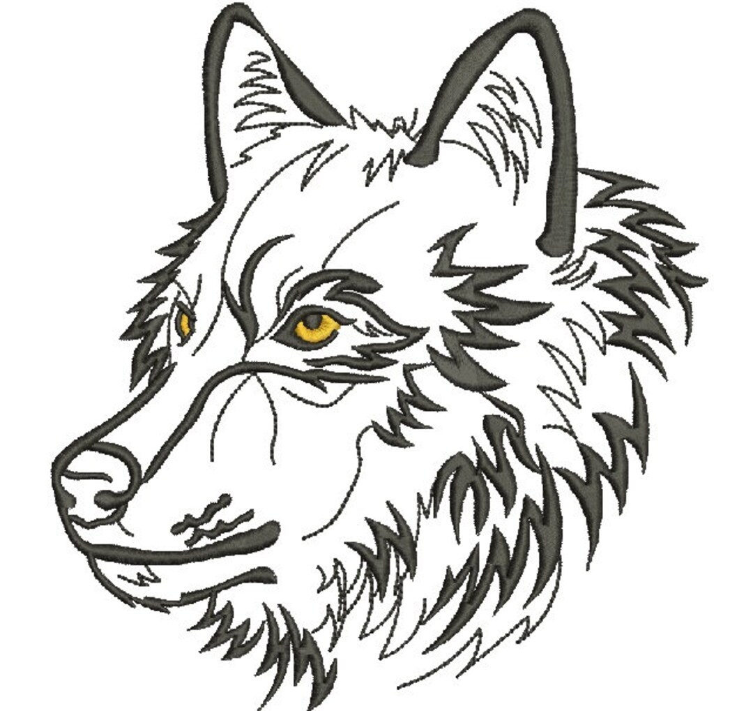 Wolf Machine Embroidery Design, Instantly Download - Etsy