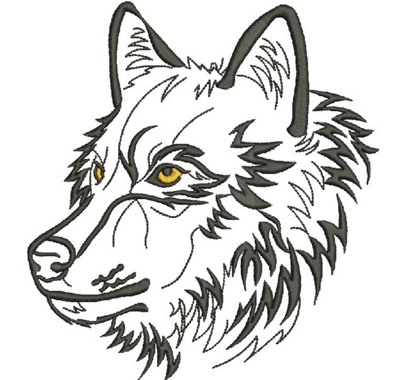 Wolf Machine Embroidery Design Instantly Download - Etsy