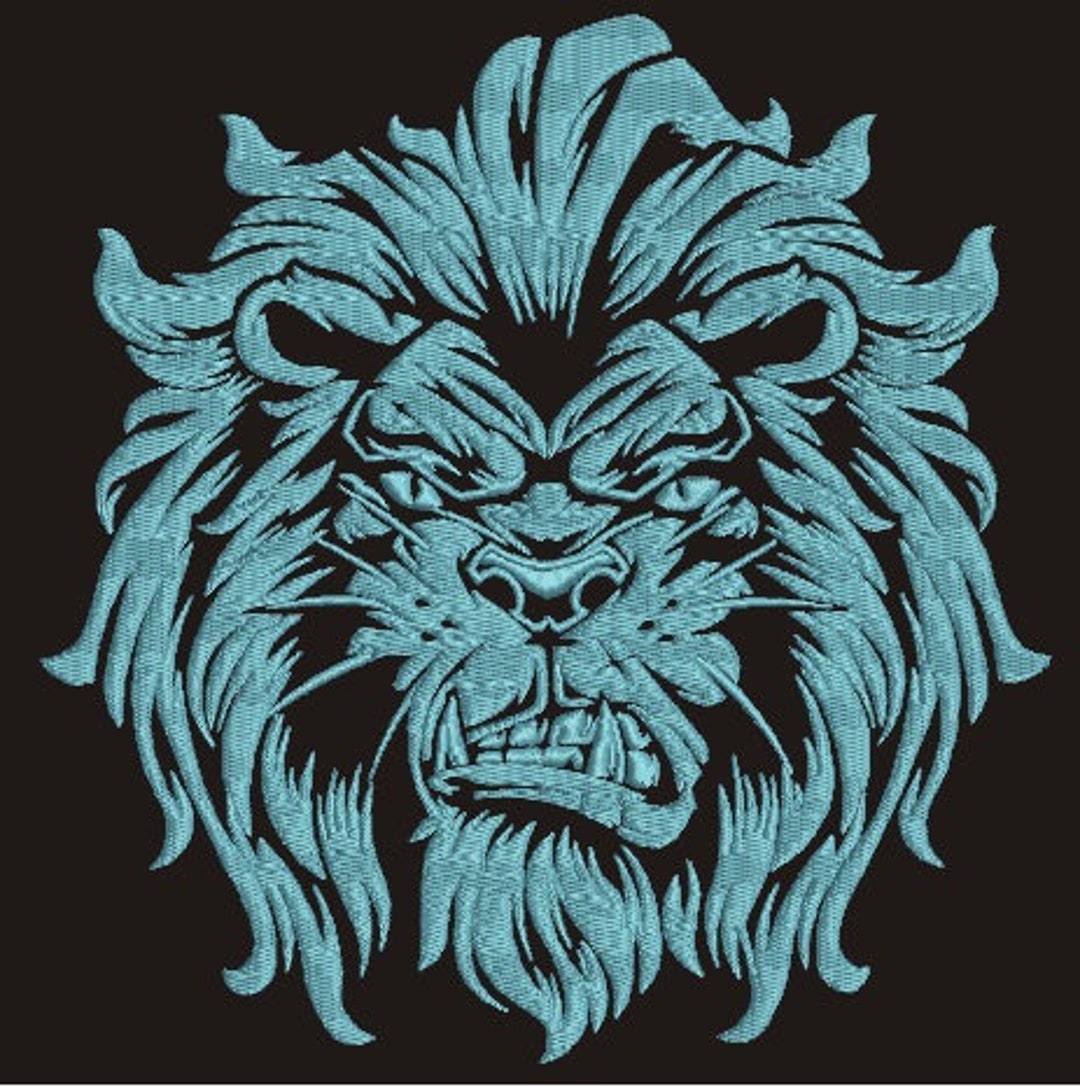 Grinning Lion Machine Embroidery Designs Instantly Download - Etsy