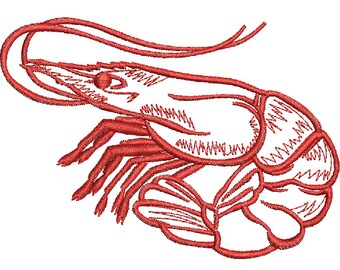 Shrimp Machine Embroidery Design - Etsy