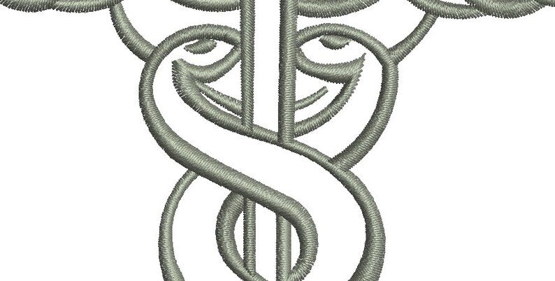 Caduceus Embroidery Medical Pattern Healthcare Design | Etsy