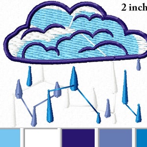 Cloud and Rain Machine Embroidery Design - Etsy