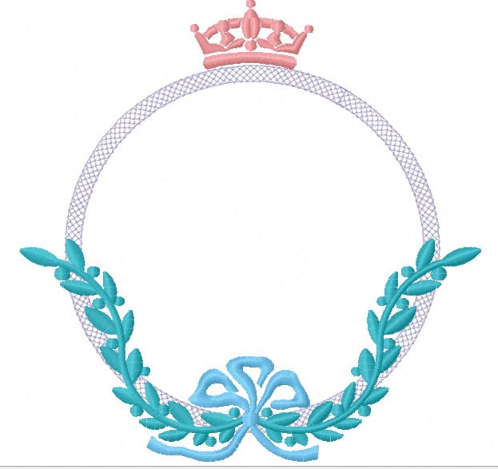 Round Wreath for Monogram With Crown/ Monogram Frame | Etsy