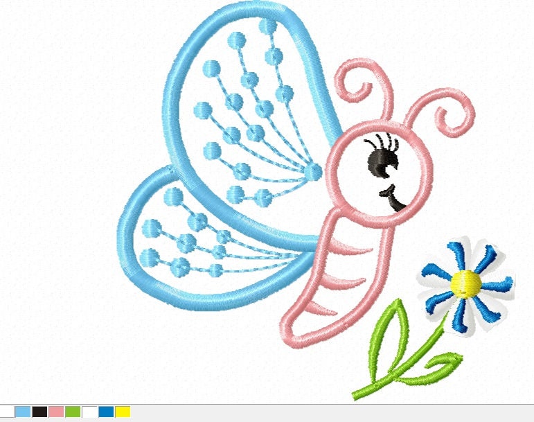 Butterfly Simple Design Butterfly Embroidery Design - Etsy