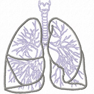 Lungs Realistic the Respiratory System Machine Embroidery Designs ...
