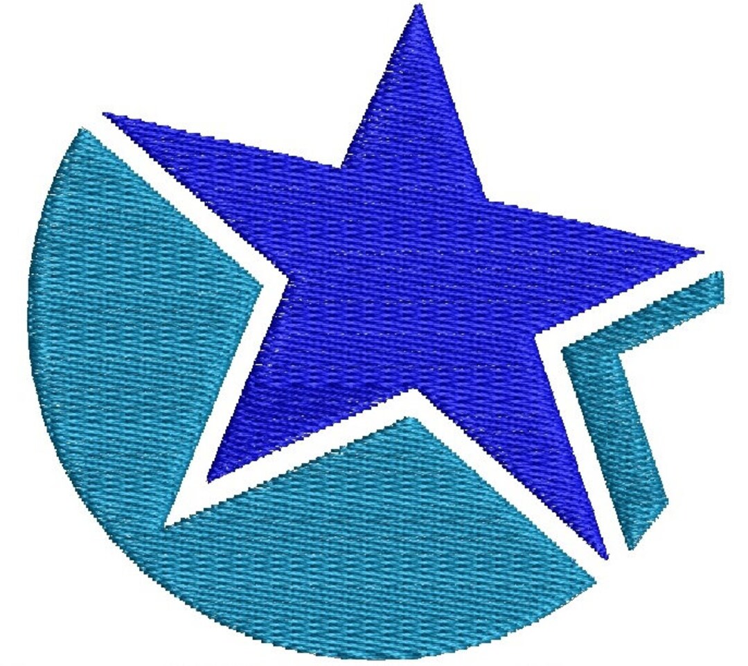 Blu Star Machine Embroidery Design - Instant Download - Etsy