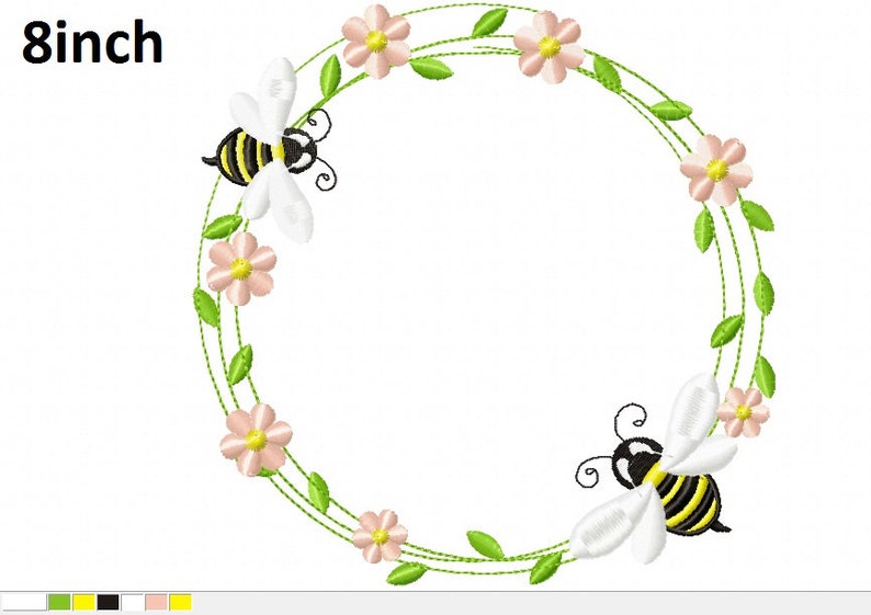Bee and Round Monogram Frame / Monogram Frame Machine - Etsy