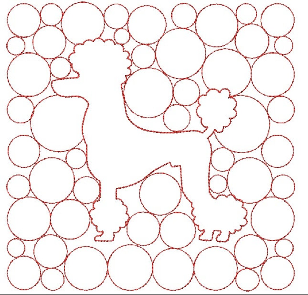 Quilt Dog Poodle Machine Embroidery Design - Etsy
