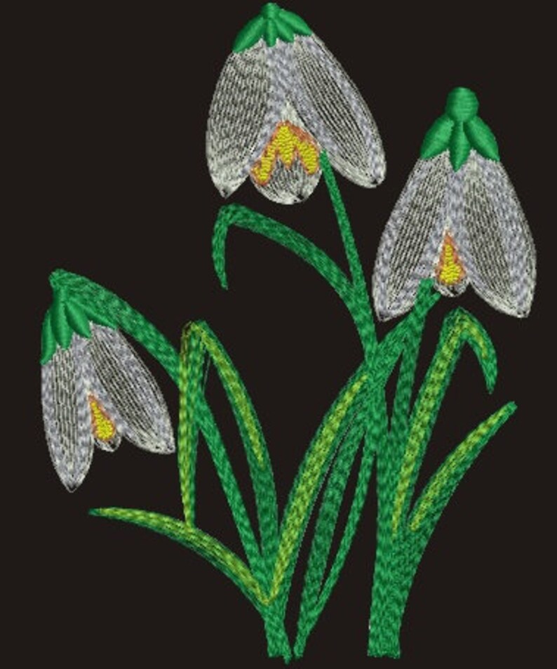 Snowdrop Machine Embroidery Designs Instantly Download It is - Etsy