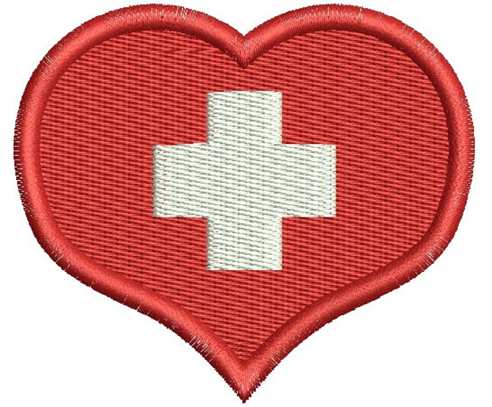 Heart and Medical Cross Red Cross Embroidery Medical Pattern | Etsy