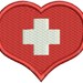 Heart and Medical Cross Red Cross Embroidery, Medical Pattern ...