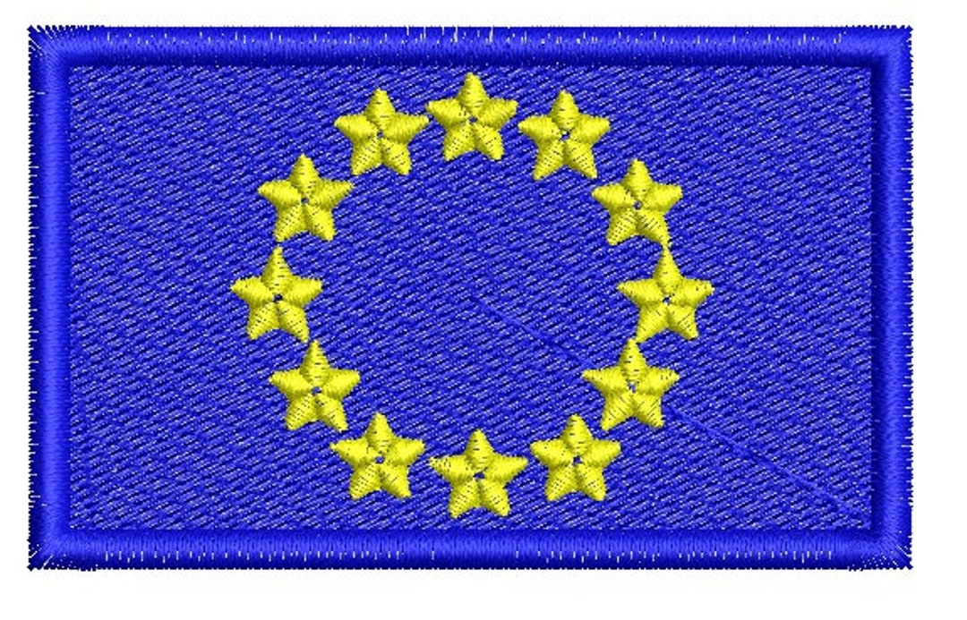 EUROPEAN UNION EU Flag Patch Iron-on Machine Embroidery Designs ...
