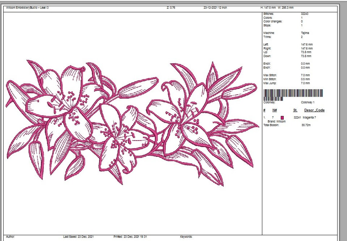 Bouquet Lilies Machine Embroidery Design - Etsy