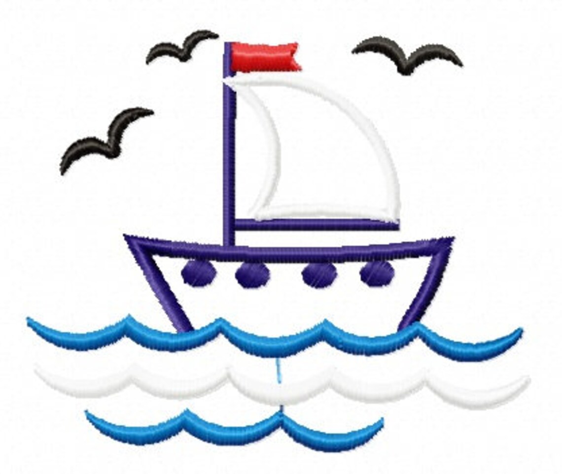 Sailboat Machine Embroidery Design - Etsy