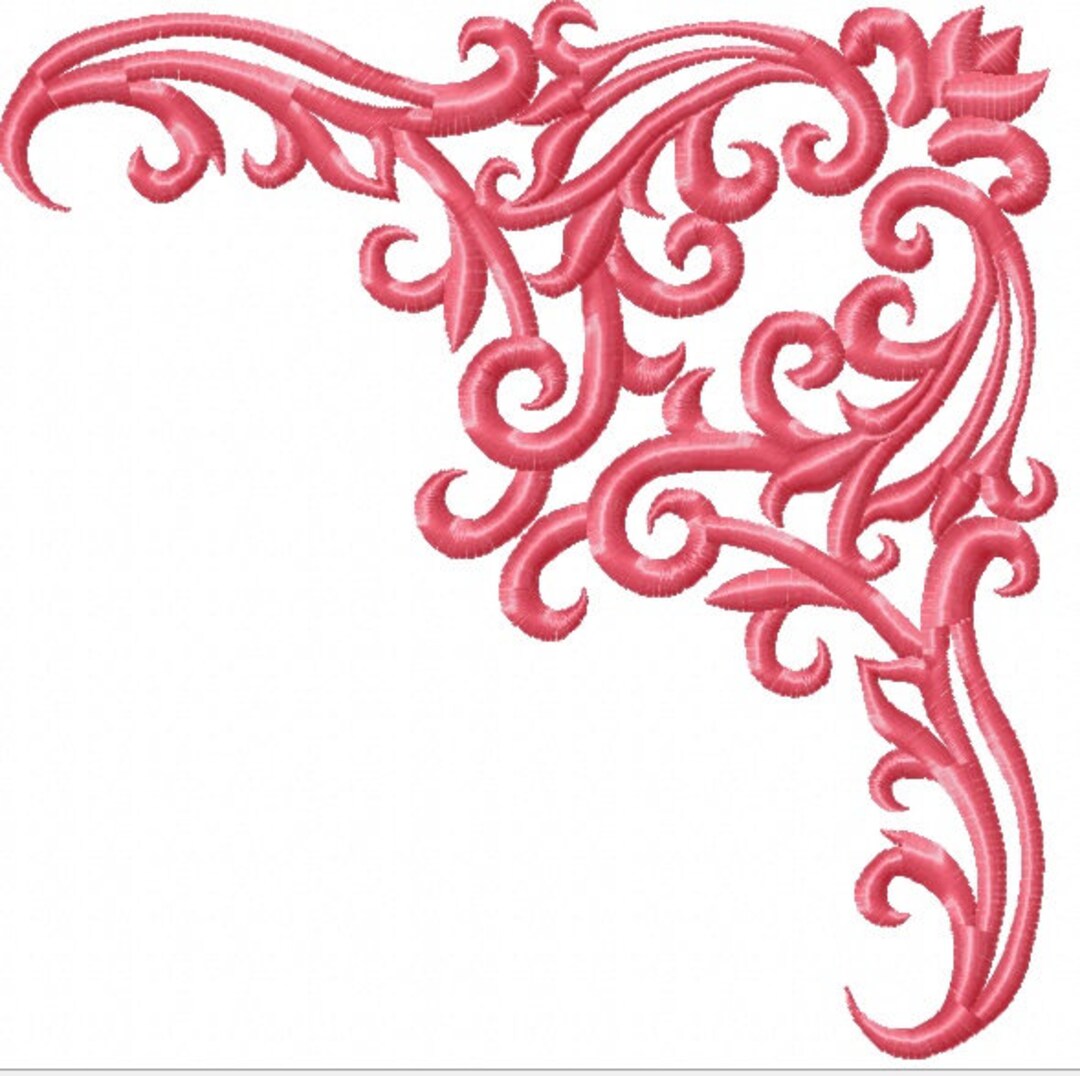 Openwork Corner Machine Embroidery Design - Instantly Download - Etsy