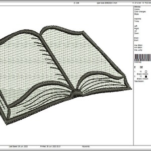 Book Embroidery Design Machine Embroidery Design, Instantly Download - Etsy
