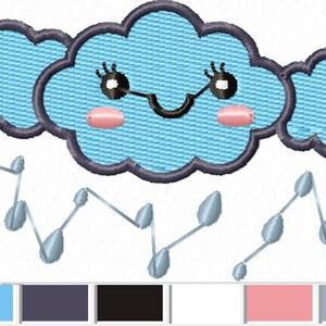 Cloud and Rain Machine Embroidery Design - Etsy