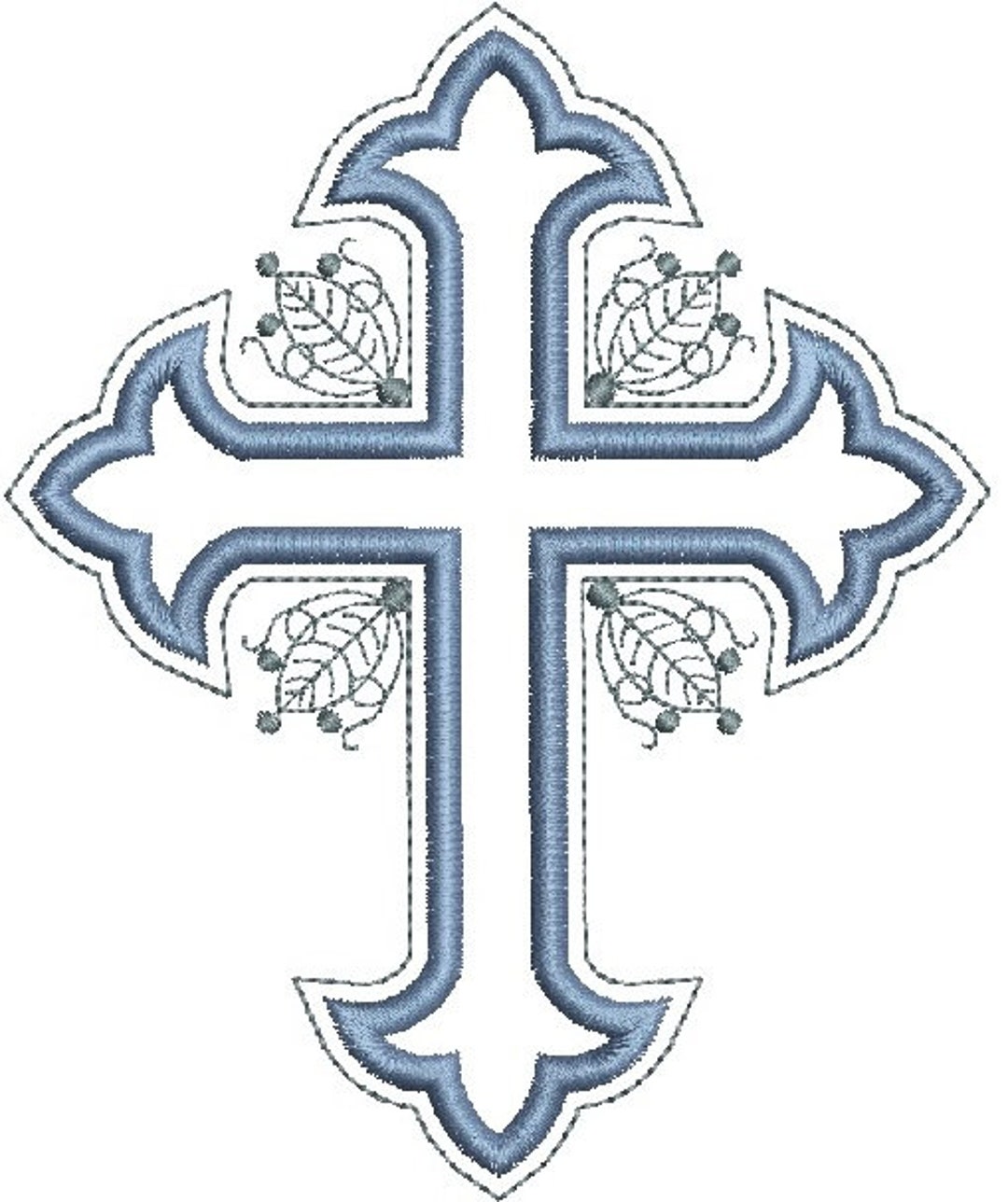 Applique Embroidery Design, Elegant Cross&motifs Lines / Christening ...