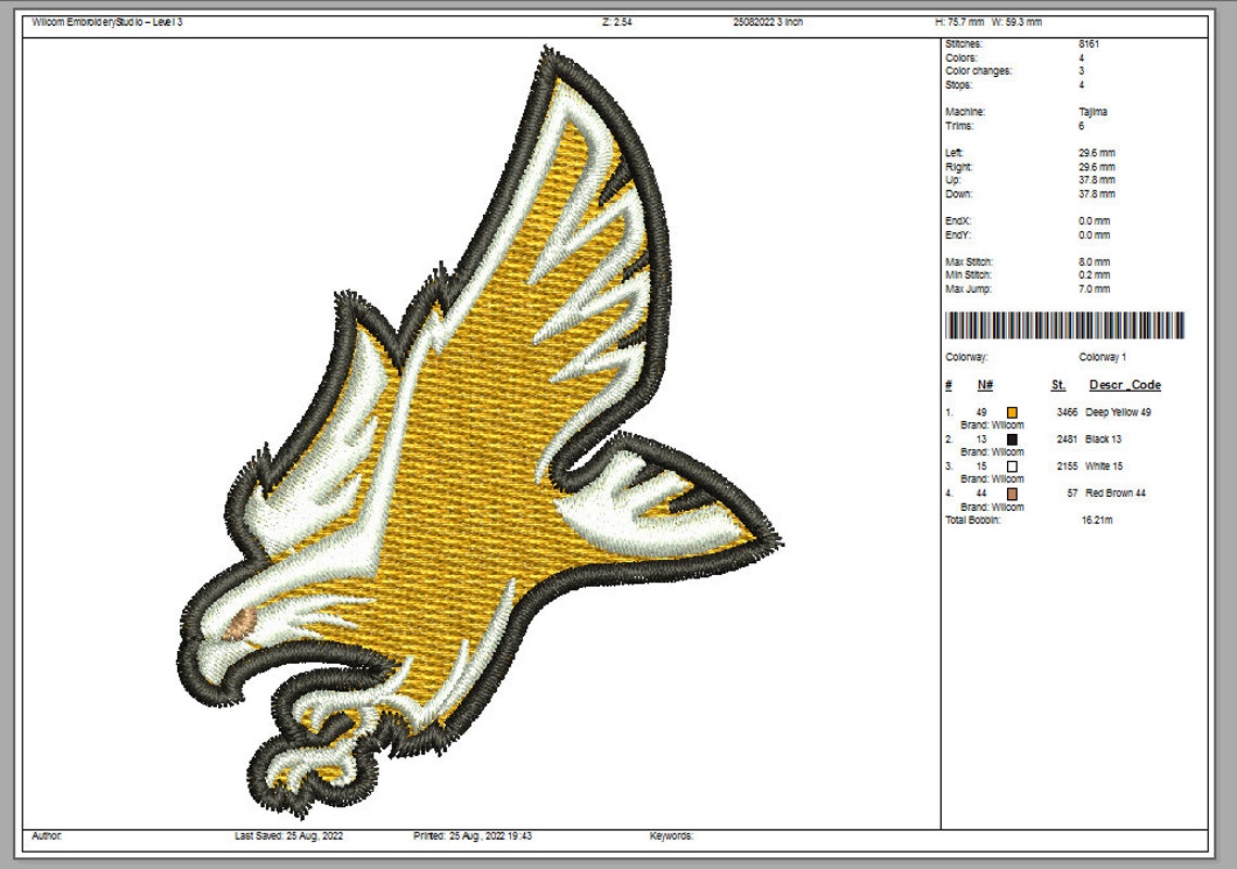 Eagle Embroidery Machine Embroidery Design Instant Download - Etsy