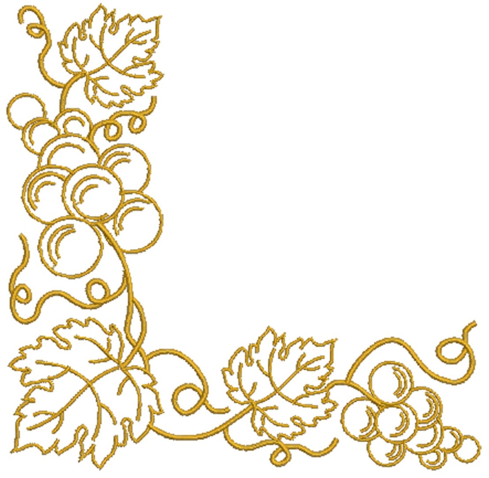 Grapes Corner and Border Machine Embroidery Designs Instantly - Etsy