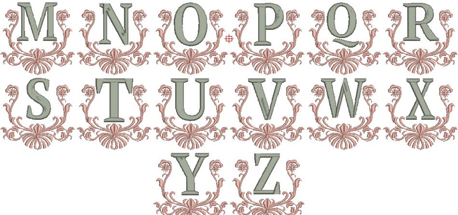 Victorian Pattern Font / Monogram Alphabet Machine Embroidery | Etsy