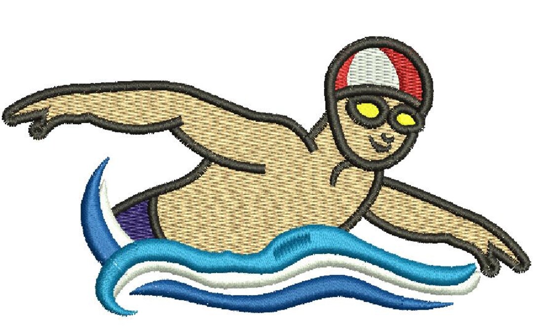 Swimmer Swimming Machine Embroidery Design, Instantly Download Digital ...