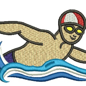 Swimmer Swimming Machine Embroidery Design, Instantly Download Digital ...