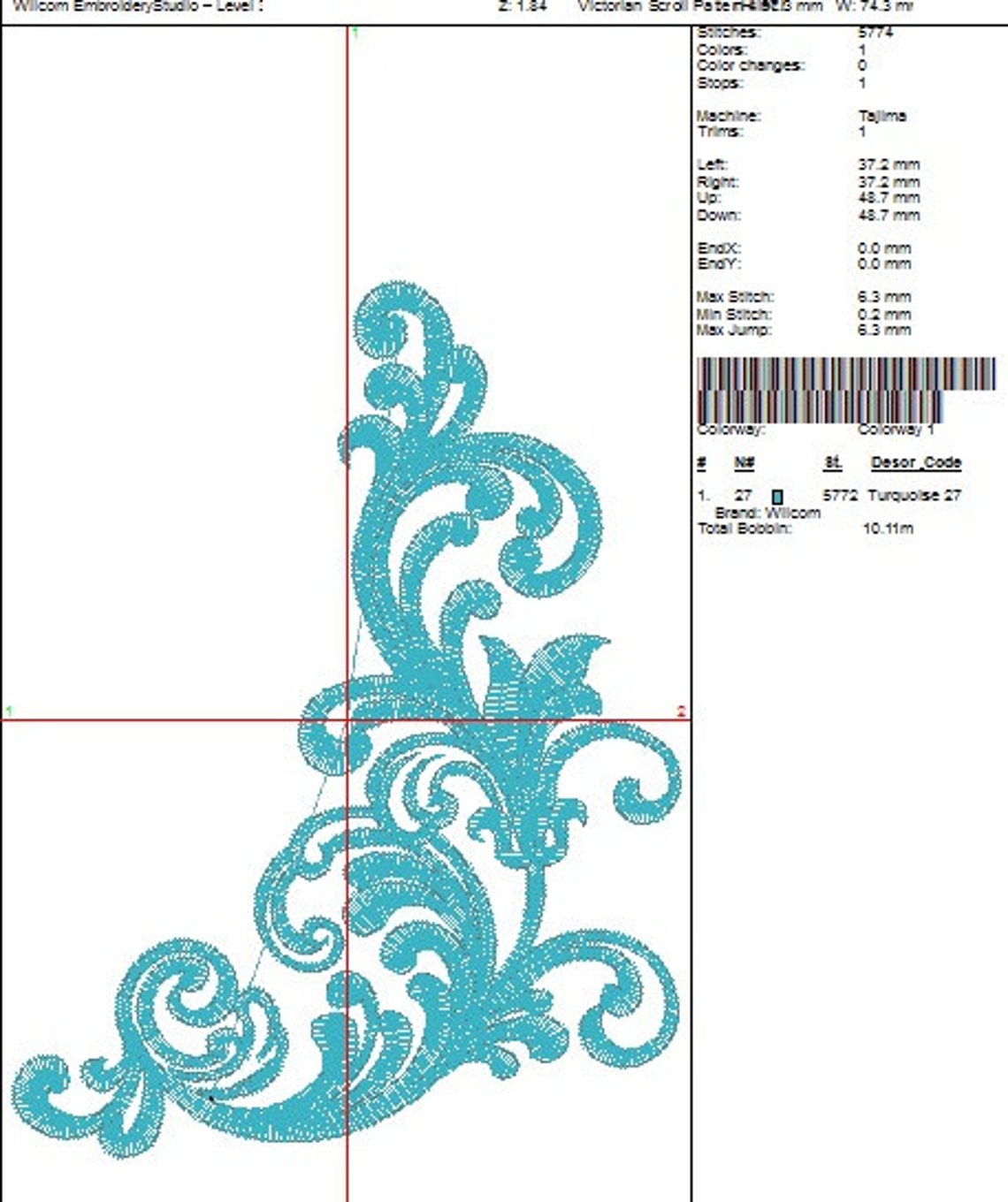 Victorian Scroll Pattern Machine Embroidery Design | Etsy