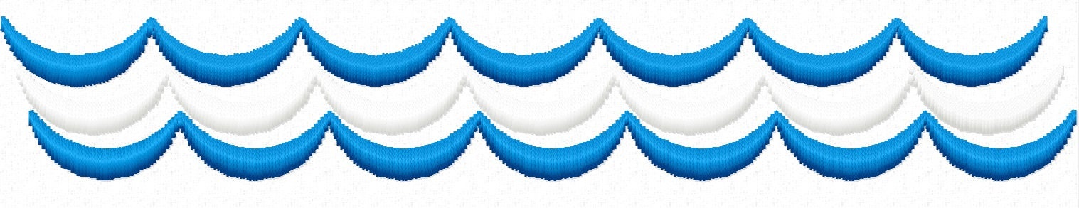 Wave Border Machine Embroidery Design | Etsy