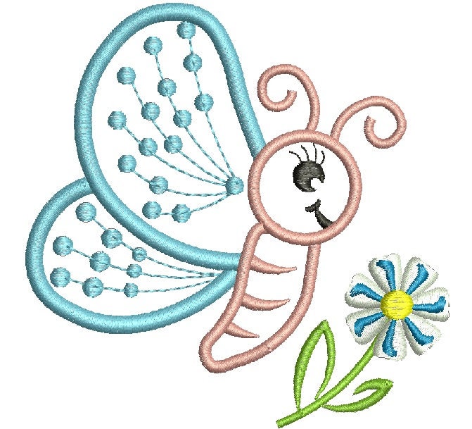 Butterfly Simple Design Butterfly Embroidery Design - Etsy