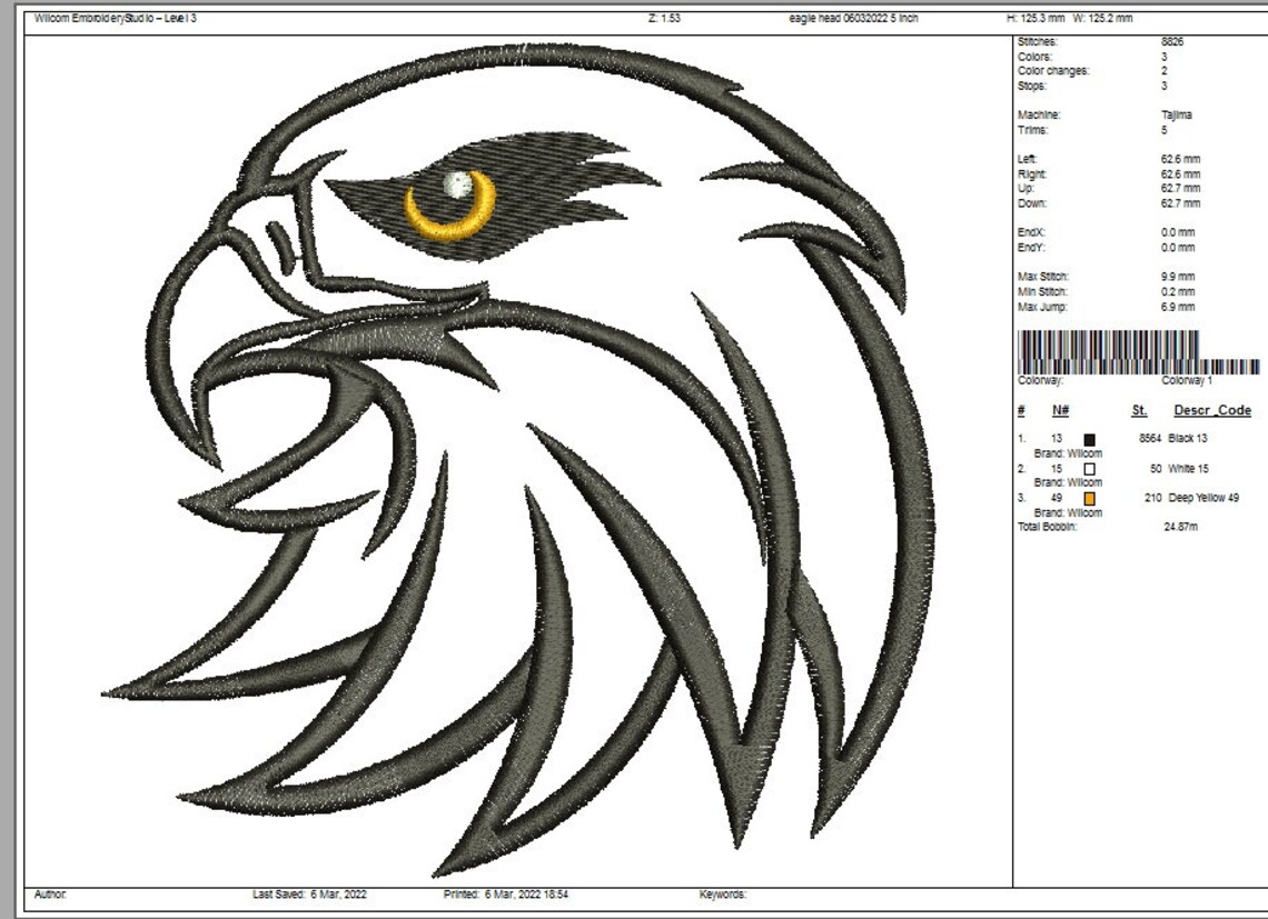Eagle Embroidery Machine Embroidery Design Instant Download - Etsy